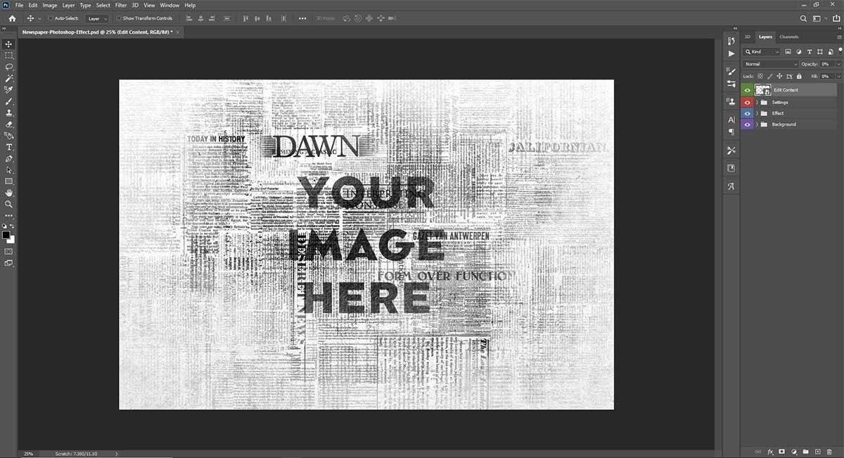 PSD newspaper effect cực chất lượng - Presets And More