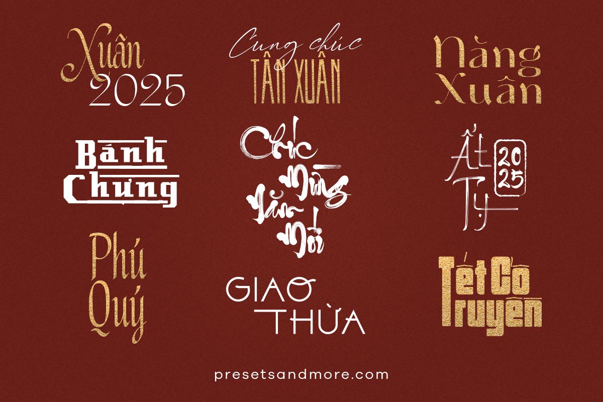 Font tết Ất Tỵ Việt hóa cực đẹp - Presets And More